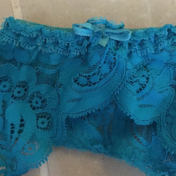 Vintage | Intimates & Sleepwear | Vintage Turquoise Lace Garter Belt ...